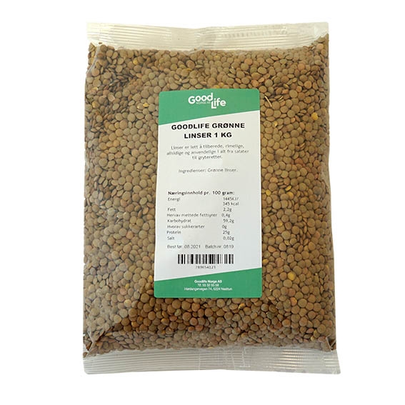 Grønne Linser - 1 kg - Good Life - Natur.no (Grateful Nature AS)