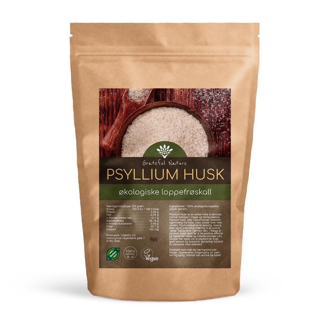 Psyllium Husk - Loppefrøskall - Økologisk - 250 gram - Natur.no ...