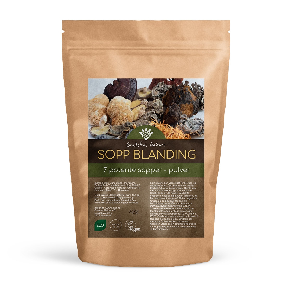 Sopp blend vanlig - 7 forskjellige sopper - 300g - Natur.no (Grateful ...
