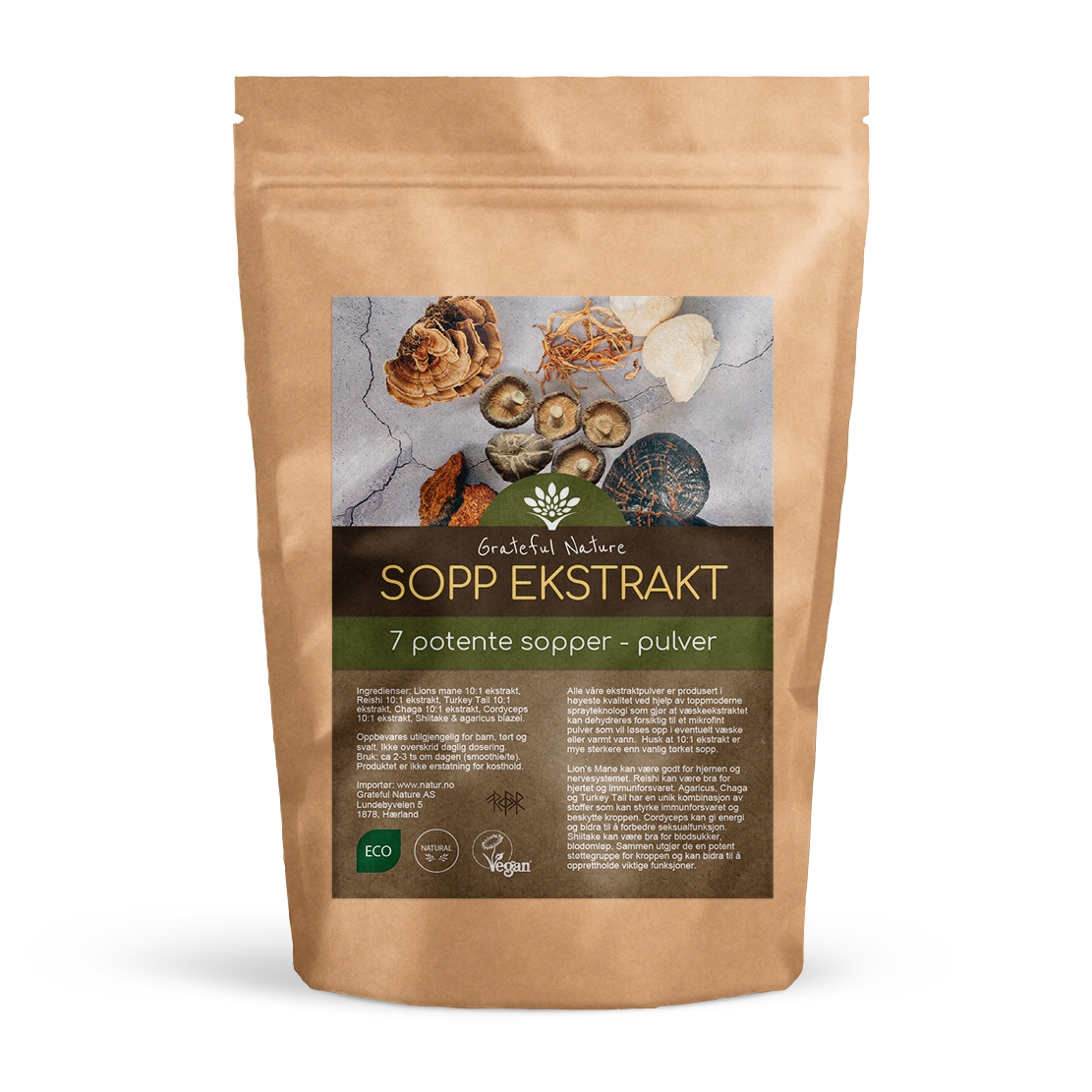 Sopp ekstrakt blend 10:1 - 7 forskjellige sopper - 300g - Natur.no ...